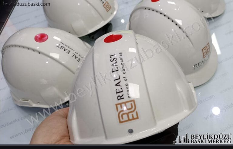3M baret üzerine etiket baskısı - Beylikdüzü Baskı Merkezi, Ozalit